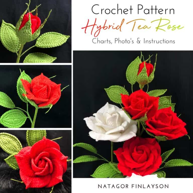 Hybrid Tea Rose Crochet Pattern - Natagor Finlayson